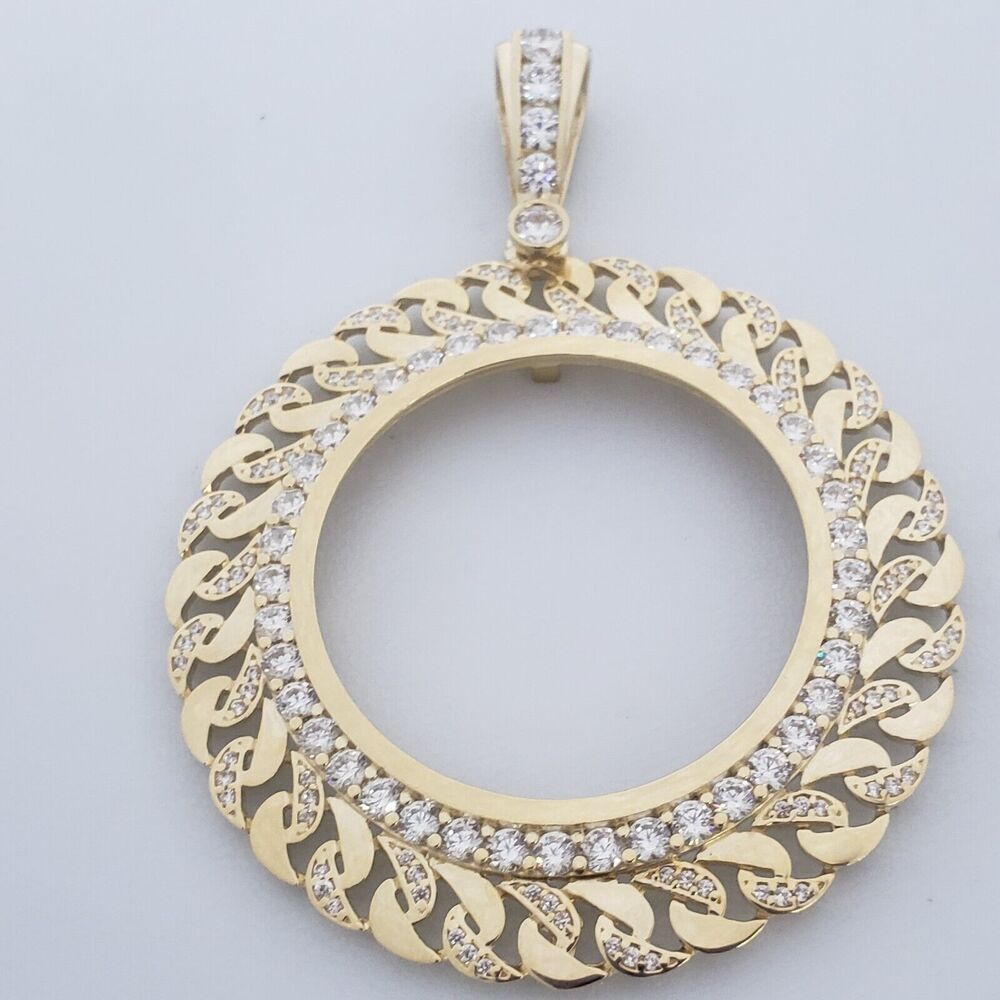 14k Yellow Gold 50 Pesos Centenario Coin Bezel Frame … - Gem